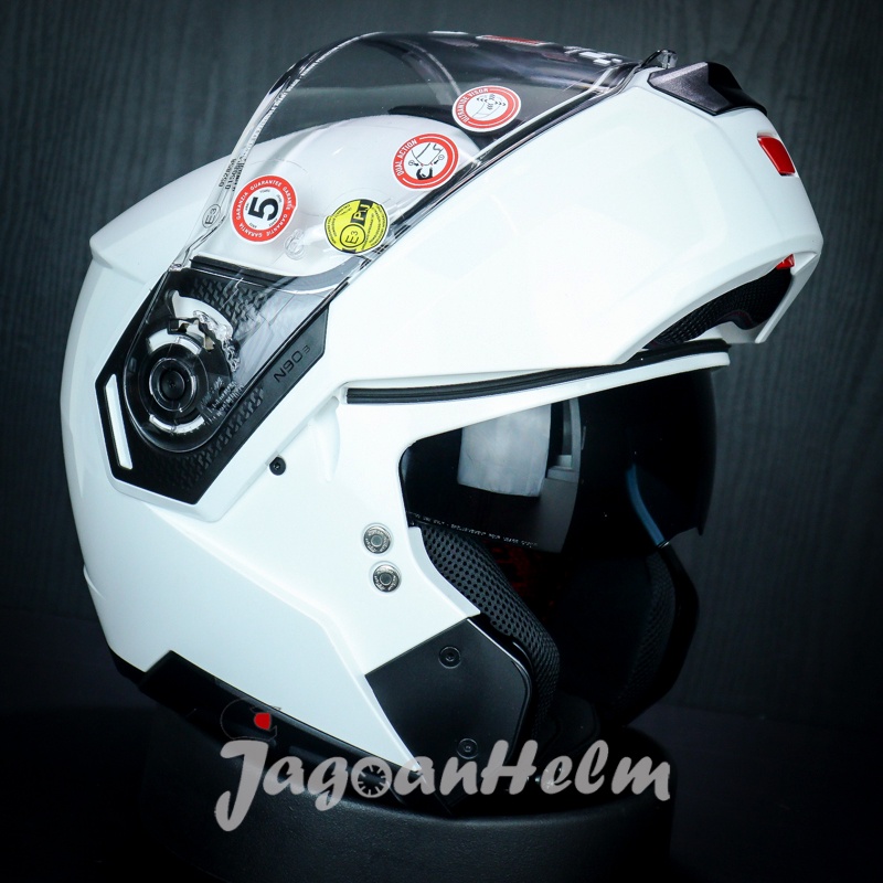 Jual NOLAN HELM N903 SPECIAL NCOM #15 | WHITE GLOSSY | N90.3 MODULAR FLIP UP | Shopee Indonesia