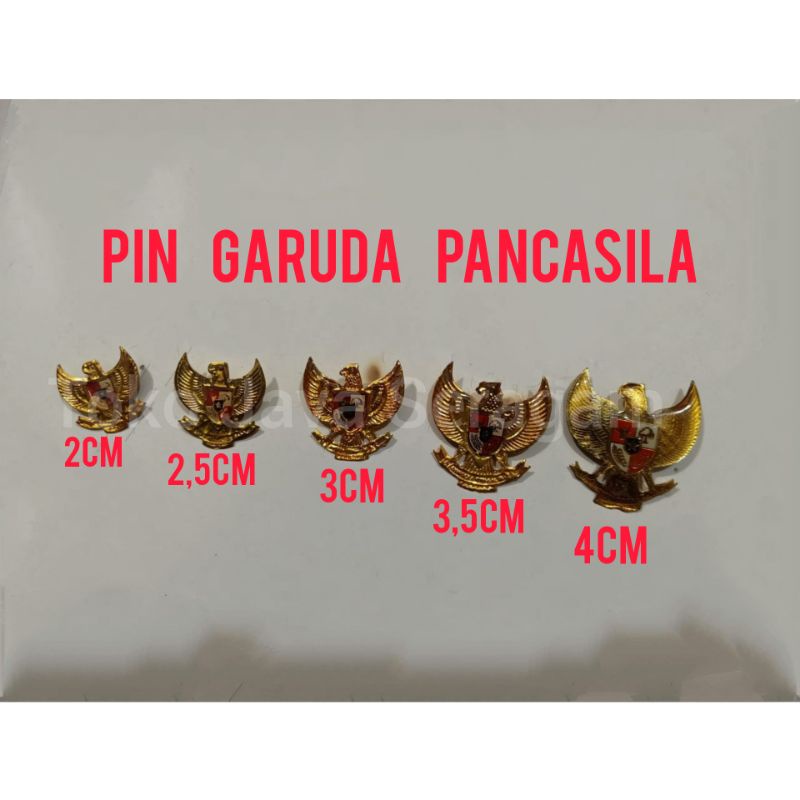 Jual Pin Garuda Pancasila 2 2,5 3 3,5 4 5 cm Peniti Kuningan Logam ...
