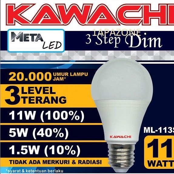 Jual Lampu Led "META LED 3 STEP DIM" 11 WATT ML-113S KAWACHI (LAMPU BERGARANSI) SUPER WHITE ...