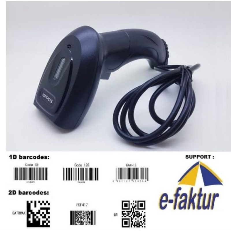 Jual Barcode Scanner EPPOS 2D EP-2D8600 Sendlsor Label E-Faktur ...