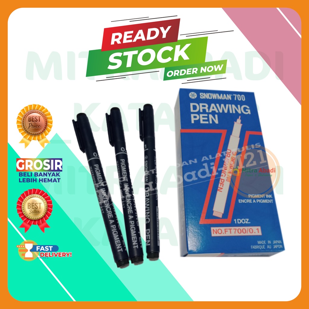 Jual DRAWING PEN SNOWMAN PULPEN GAMBAR HITAM | Shopee Indonesia