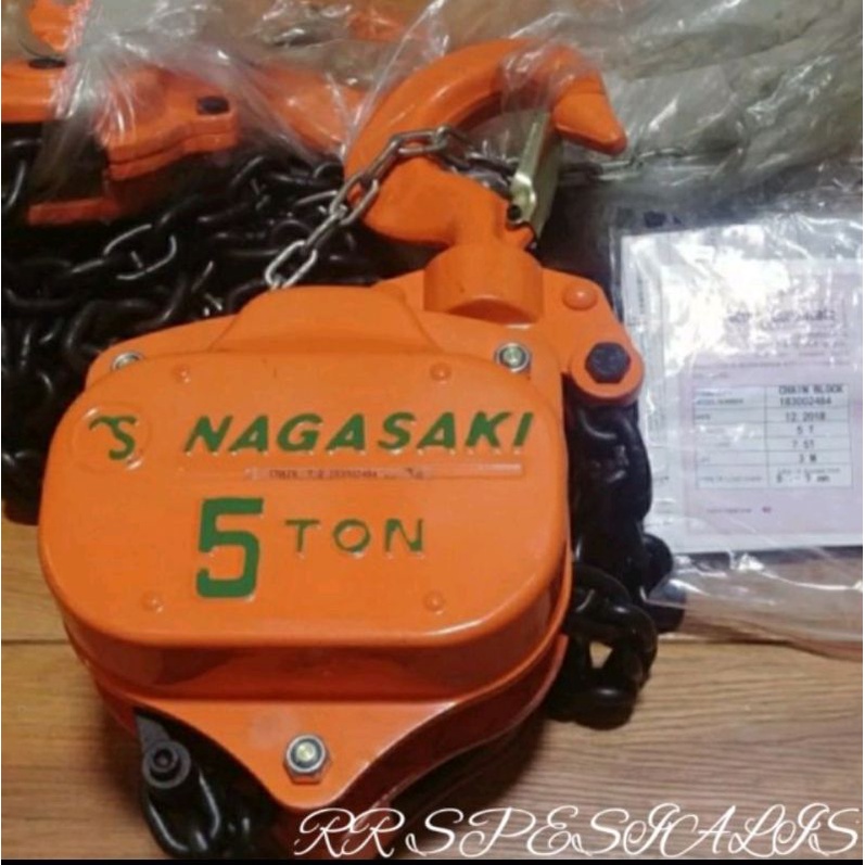 Jual chain block takel 5 ton 7 meter nagasaki cenblok katrol kerekan ...