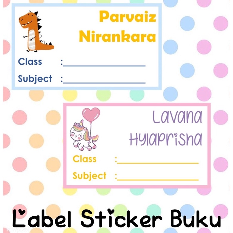 Jual STICKER LABEL BUKU PELAJARAN CUSTOM STIKER NAMA BUKU STIKER CUSTOM ...
