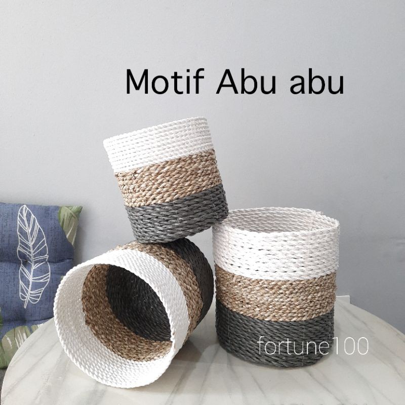 Jual Keranjang Anyaman Seagrass / Cover Pot Tanaman Meja / Vas Bunga ...