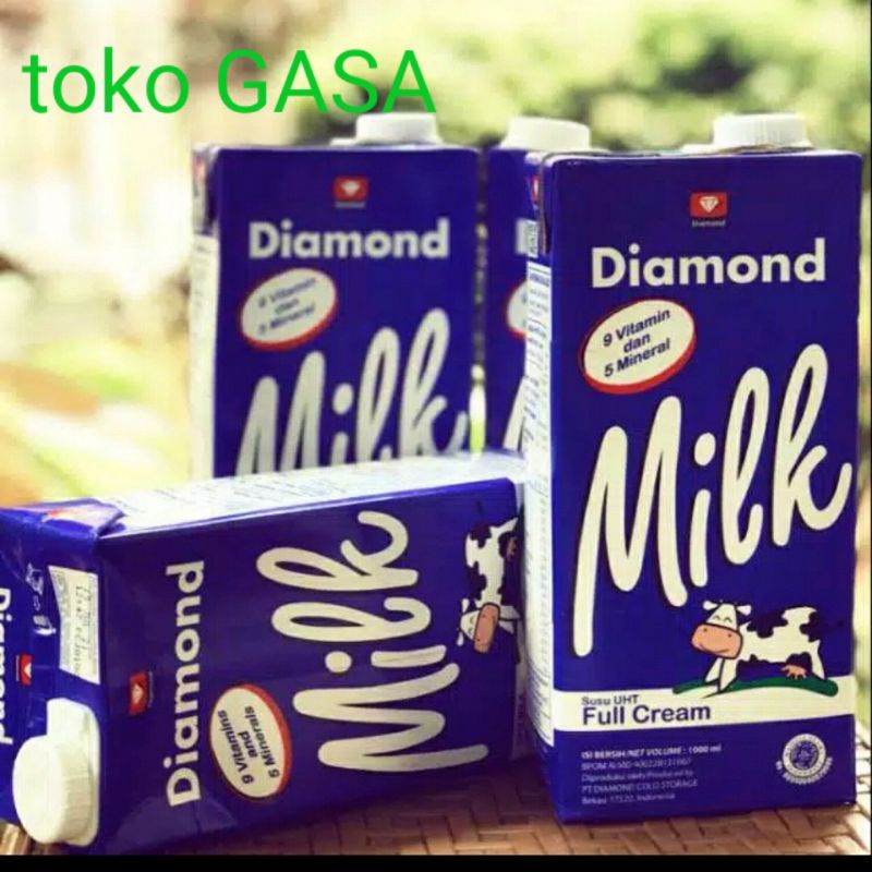 Jual susu full cream diamond 1 ltr/susu UHT DIAMOND 1ltr /susu cair diamond | Shopee Indonesia