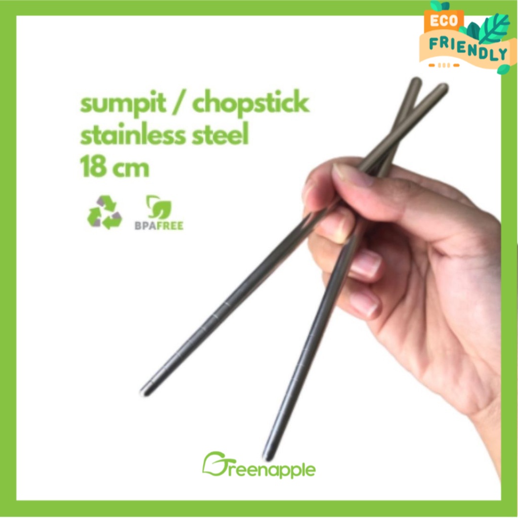 Jual SUMPIT STAINLESS STEEL 18 CM (1 PASANG) | Shopee Indonesia