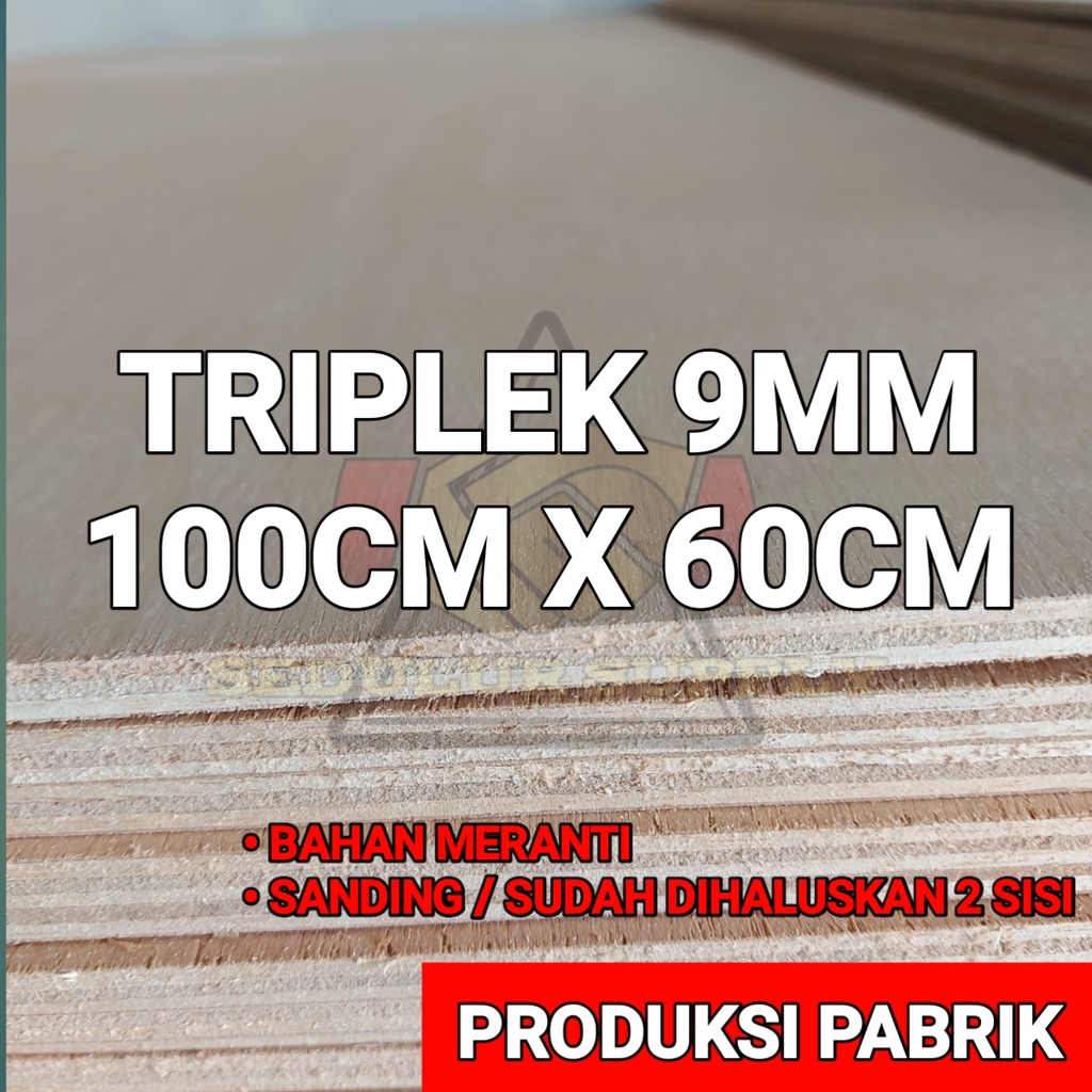 Jual PAPAN KAYU TRIPLEK / MULTIPLEK FULL 9MM MERANTI UTY UKURAN 100 x ...