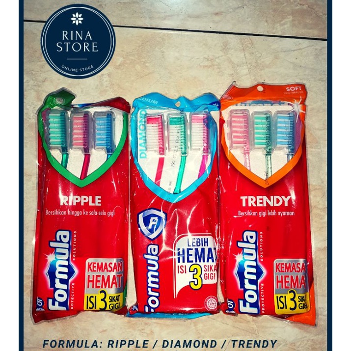 Jual Sikat Gigi Formula ISI 3 (Trendy/Diamond/Ripple) | Shopee Indonesia