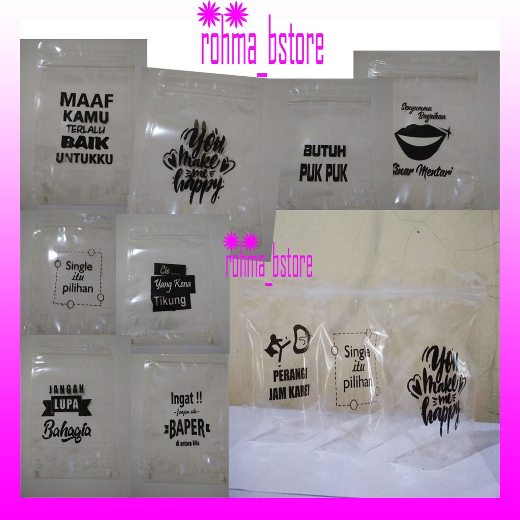 Jual 50 pcs Standing Pouch 10x17 polos / 13x20 karakter / Standing ...