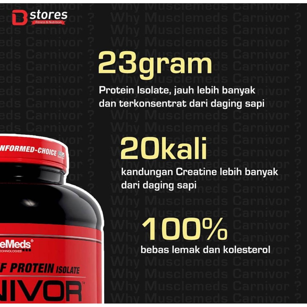 Jual MUSCLEMEDS Carnivor Whey Protein 4lb Beef Protein Bstores | Shopee ...
