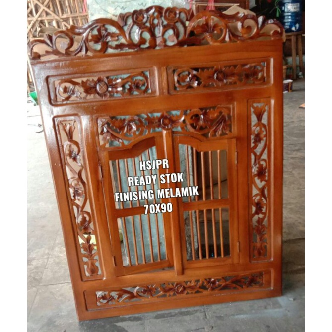 Jual READY STOK cermin krepyak ukir jati 70x90 (packing FREE BUBBLE ...