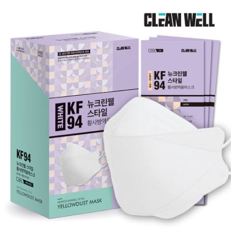 Jual Masker KF94 Korea 4ply | New Clean Well Korean Style Mask | Shopee ...