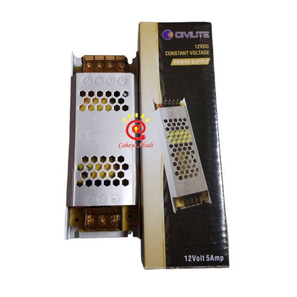 Jual Trafo Led Strip 5A 12V Civilite / Trafo Strip Led 12V 5A Civilite ...