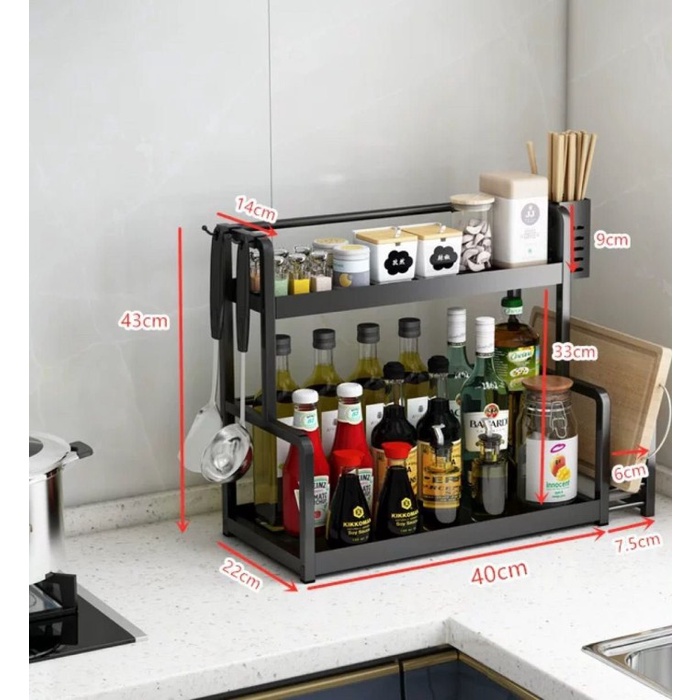 Jual RAK KITCHEN PENYIMPANAN BUMBU DAPUR RAK STAINLESS STEEL RAK BESI ...