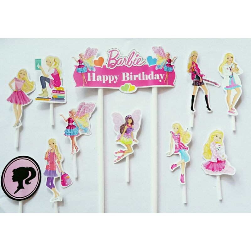 Jual hiasan kue ulang tahun cake topper karakter Barbie barbi | Shopee ...