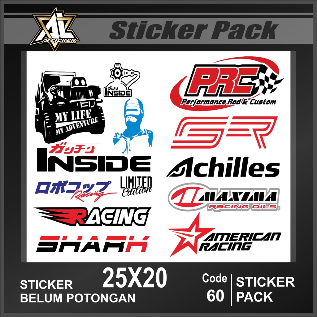 Jual SP60 Sticker Pack Racing Lembaran Sticker Variasi Motor Sticker ...