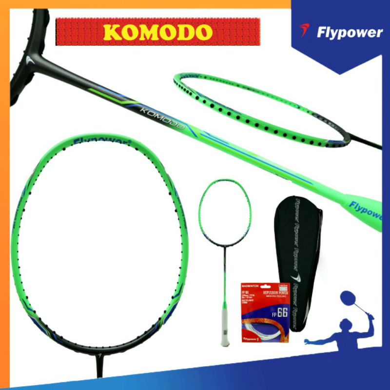 Jual RAKET FLYPOWER KOMODO (Tas 1R + Senar FP One) //RAKET BADMINTON ...