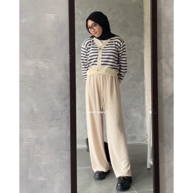Jual Neric Story - Jisoo Knit Pants | Kulot Knit Highwaist | Kulot Knit ...