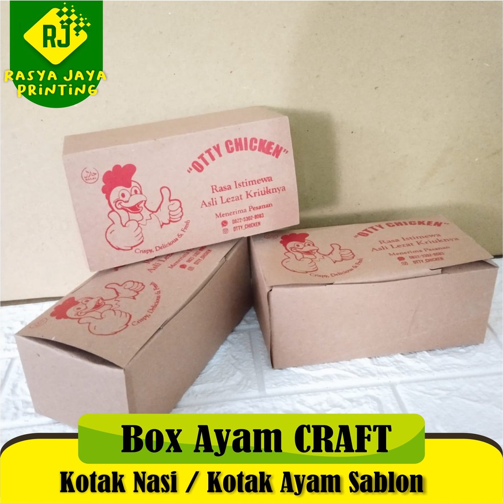 Jual Box Coklat Kotak Ayam | Lunch Box Sablon Bahan KraftTebal Laminasi ...