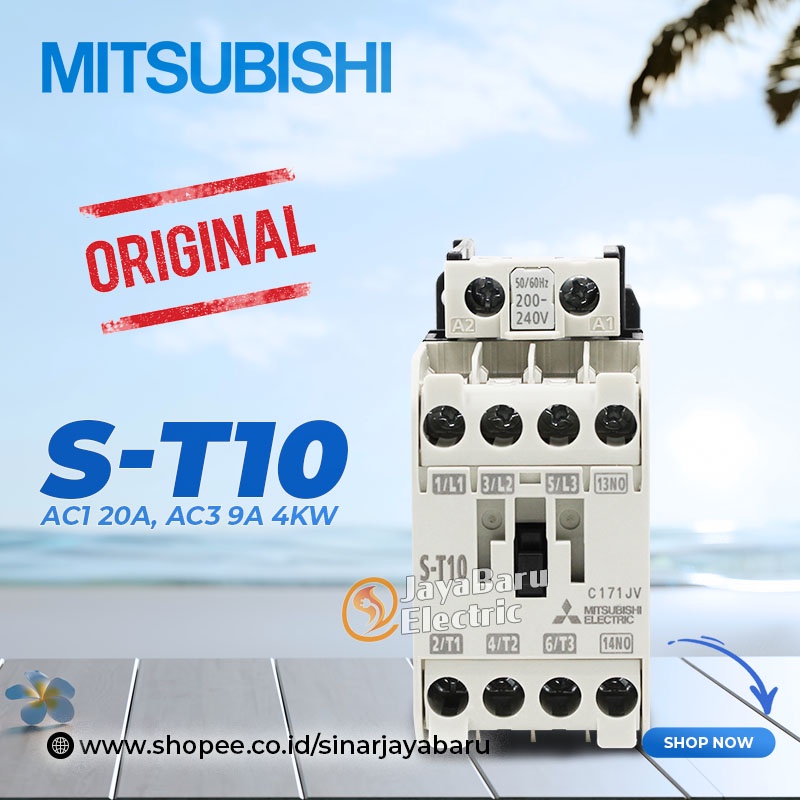 Jual Kontaktor Contactor Mitsubishi S-T10 ST10 110V 220V 380V | Shopee Indonesia