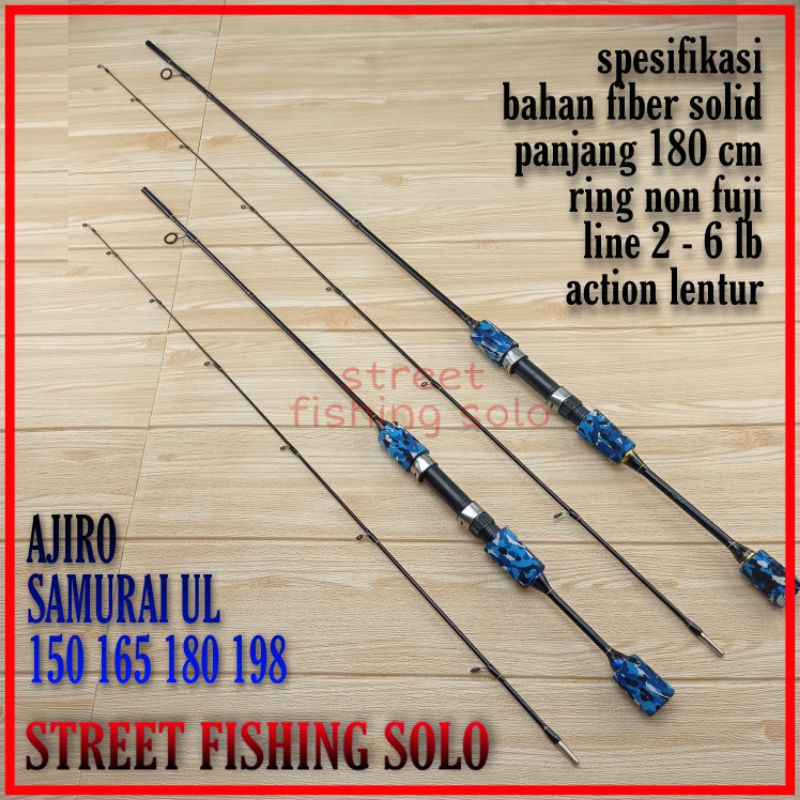 Jual Joran Pancing Lentur AJIRO SAMURAI Fiber Solid Padat Murah 150 165 180 198 cm Fiber Solid ...