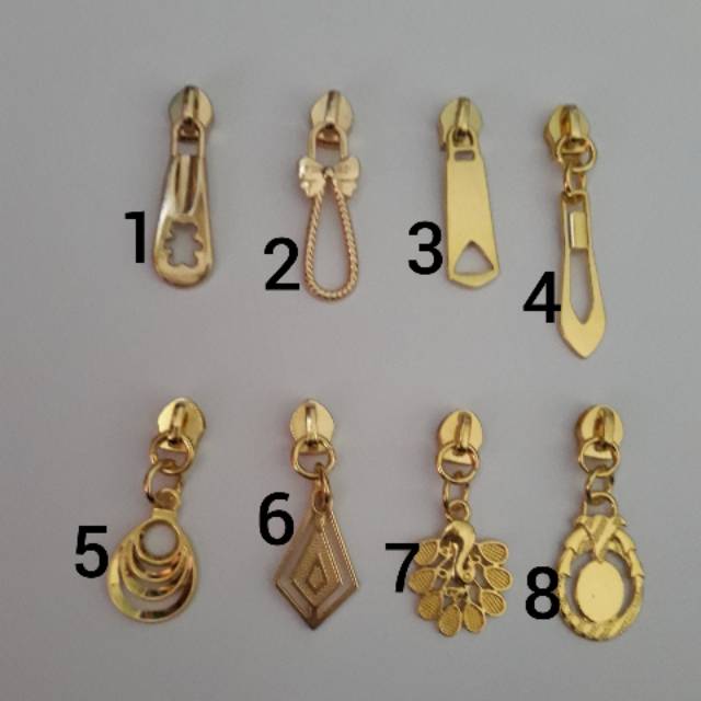 Jual Kepala resleting good quality warna gold ukuran 5 gigi plastik 1 ...