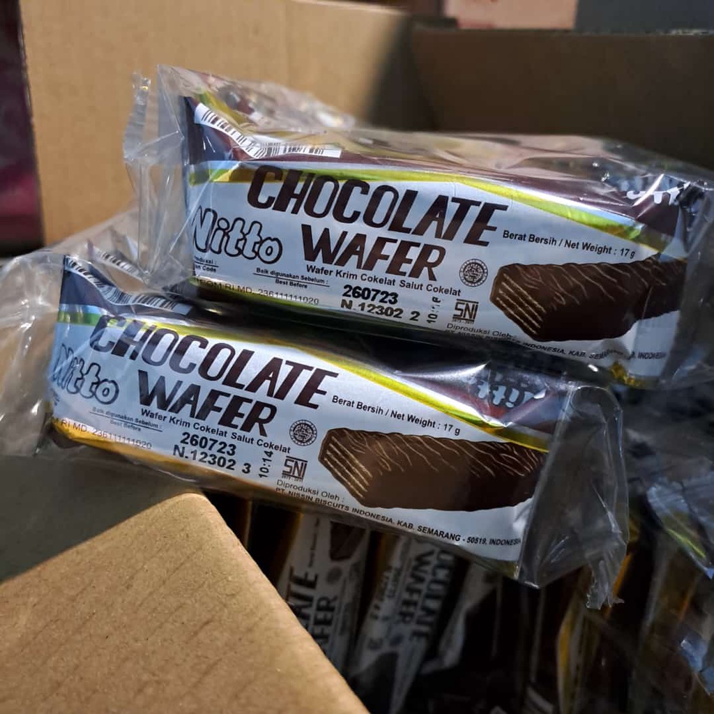 Jual NITTO CHOCOLATE WAFER17 GR (10 PC/1 RENTENG) | Shopee Indonesia