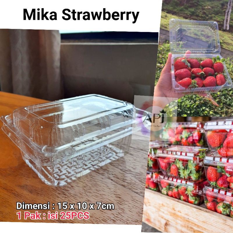 Jual ISI 25PCS & 50PCS Mika Strawberry / Mika Buah / Mika Kotak Buah ...
