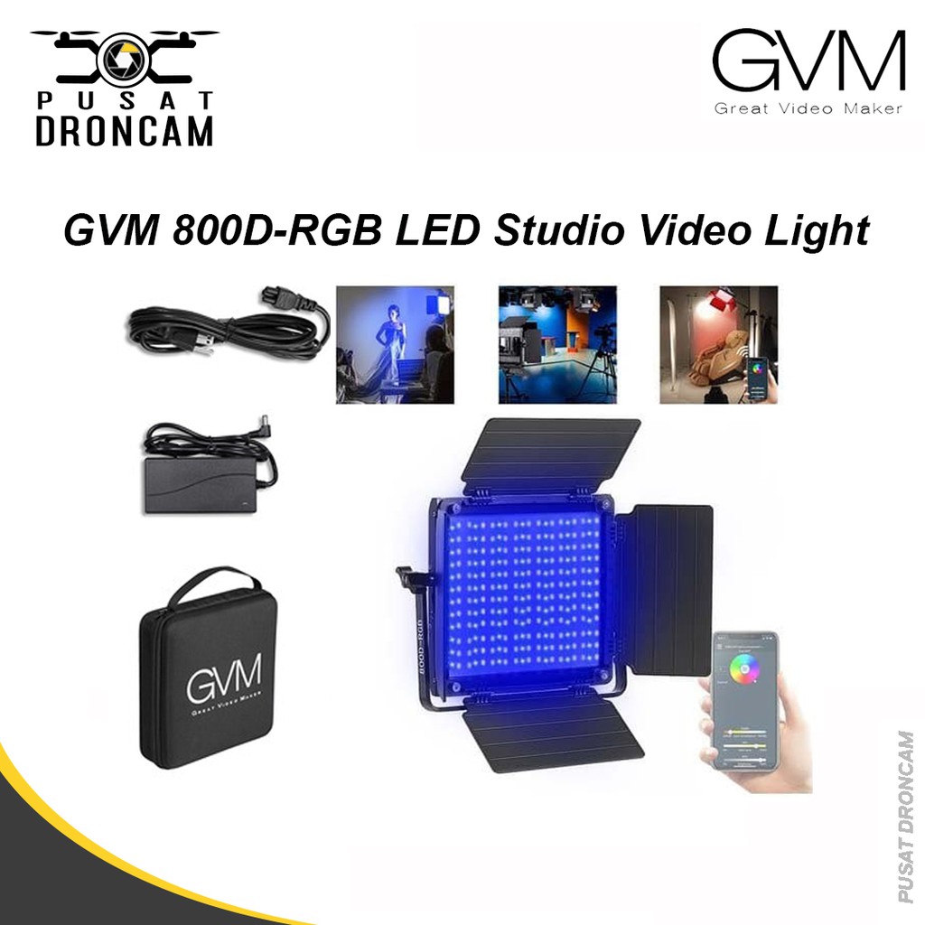 Jual Lampu Video LED Studio Vlog GVM GVM-800D-RGB Light Remote | Shopee Indonesia