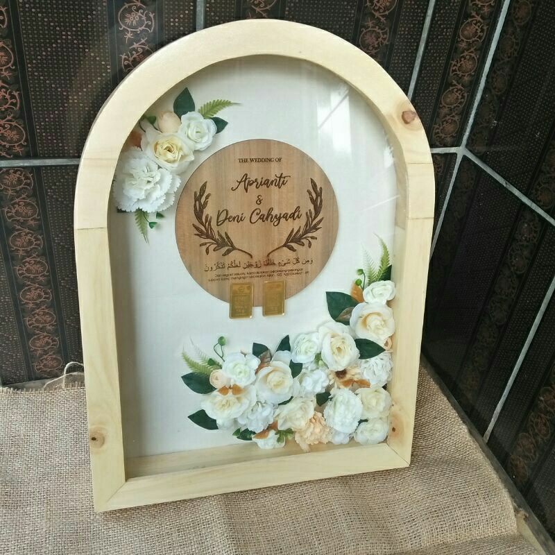 Jual Mahar Pernikahan Bingkai / frame / Pigura 3D Simple aestethic retro rustic simple | Shopee ...