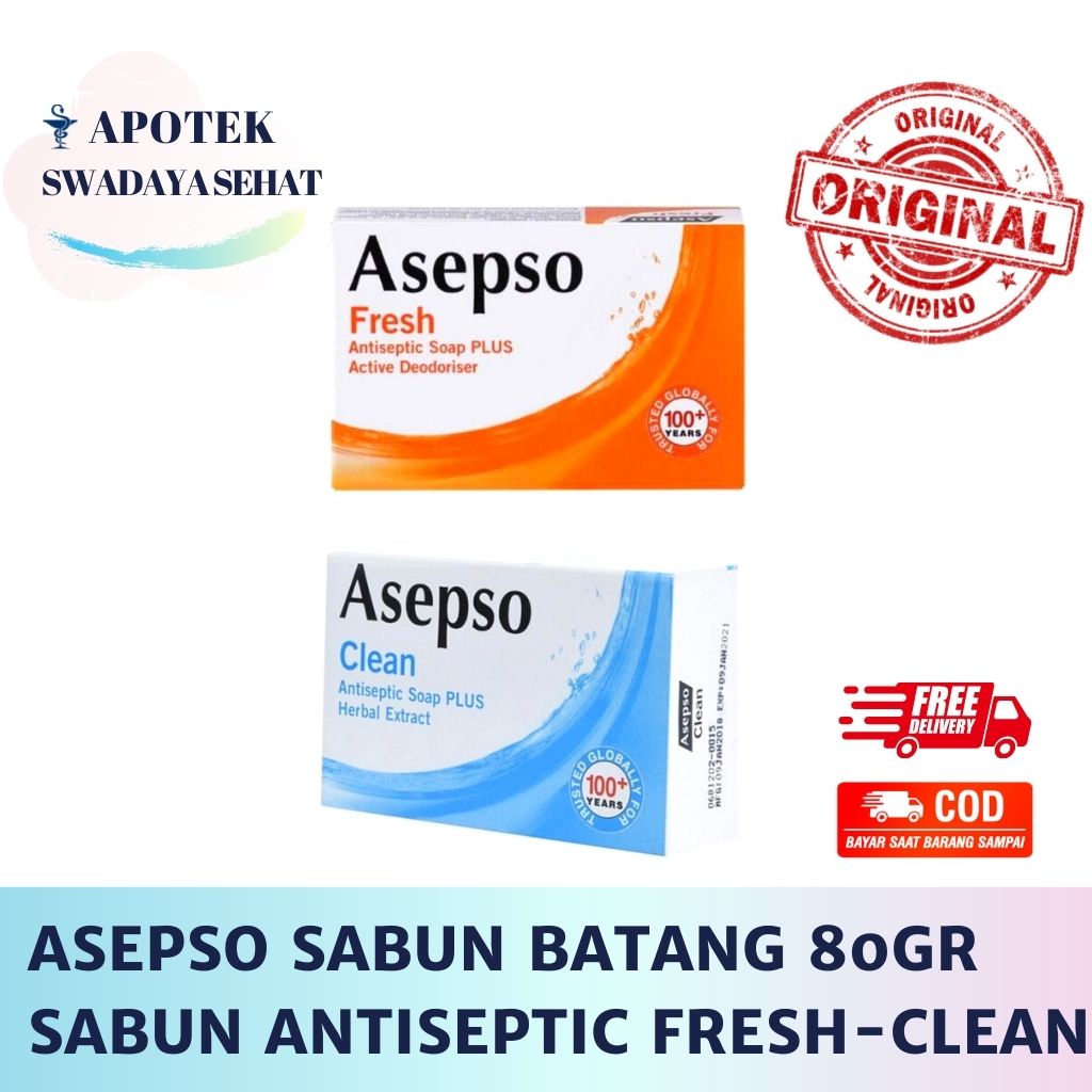 Jual ASEPSO FRESH & CLEAN Antiseptic Soap Plus 80 GR - Sabun Antiseptik | Shopee Indonesia