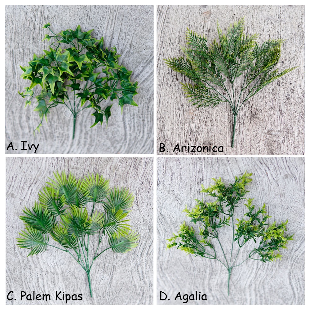 Jual Daun Artificial cabang 5 Daun Artificial / Daun Dekorasi / Daun ...