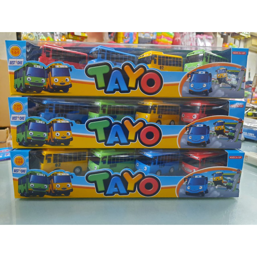 Jual Mainan bus tayo school bus set isi 4pc 1:64 box | Shopee Indonesia