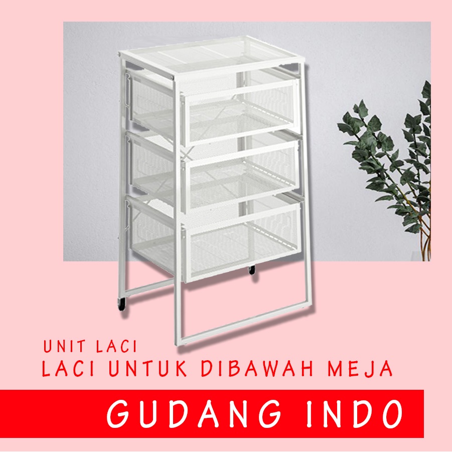 Jual rak unit laci / putih / unit drawer RAK DIBAWAH MEJA KERJA rak 3 ...