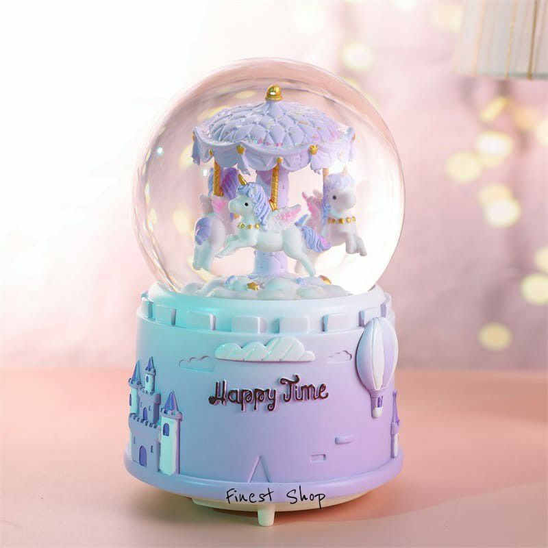 Jual Snowball Kotak Musik Unicorn JUMBO Bola Salju Kaca Dream Music Box ...