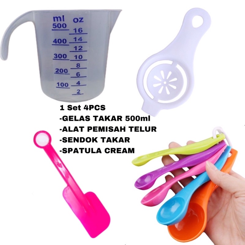 Jual 1 SET Paket Hemat Lengkap Gelas Takar 500mil + Sendok Takar 5 PCS ...