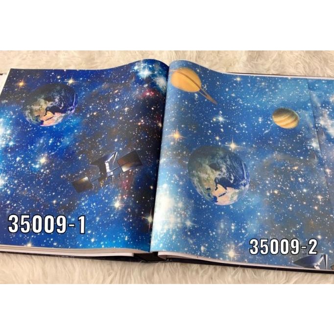 Jual Wallpaper Dinding Motif Planet Luar Angkasa Biru 3D Tokohuqwei ...