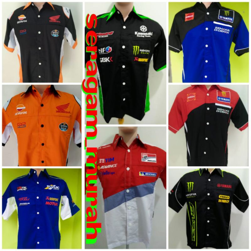 Jual (Bisa Cod) Kemeja Otomotif Full Bordir Baju Komunitas Moto GP ...
