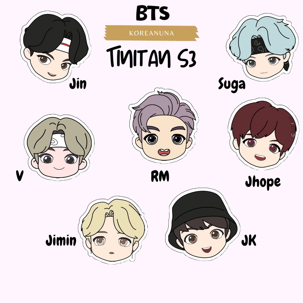 Jual Sticker Kpop Bities Tinytan Chibi Anime Lucu Aesthetic Stiker Deco ...