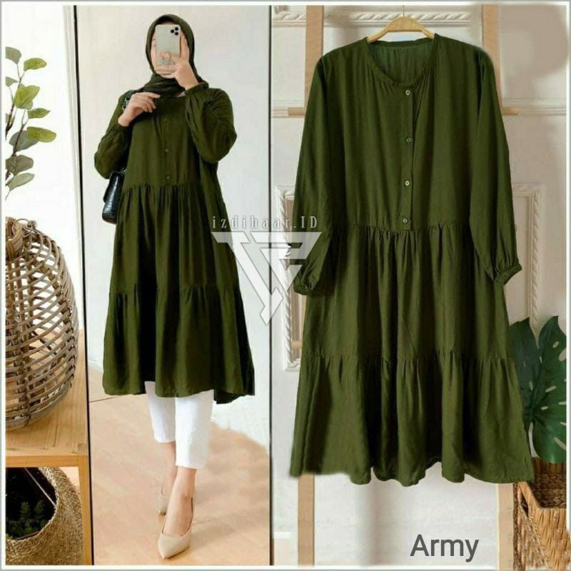 Jual ZYVA TUNIK RAYON TWILL PREMIUM// TUNIK REMPEL SUSUN//SIZE MLXL ...