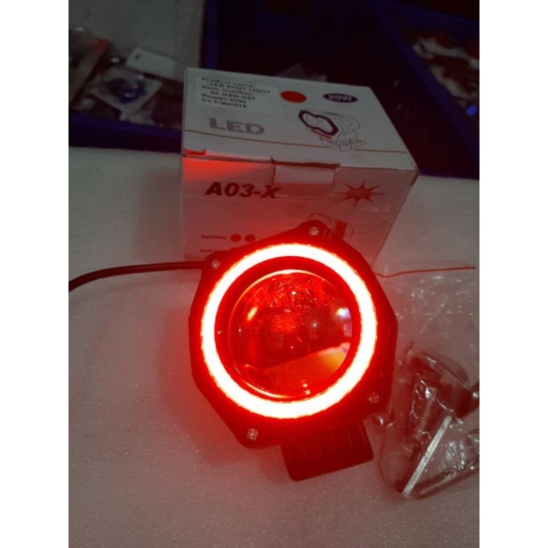 Jual Lampu Tembak / sorot Lensa putih ring merah | Shopee Indonesia