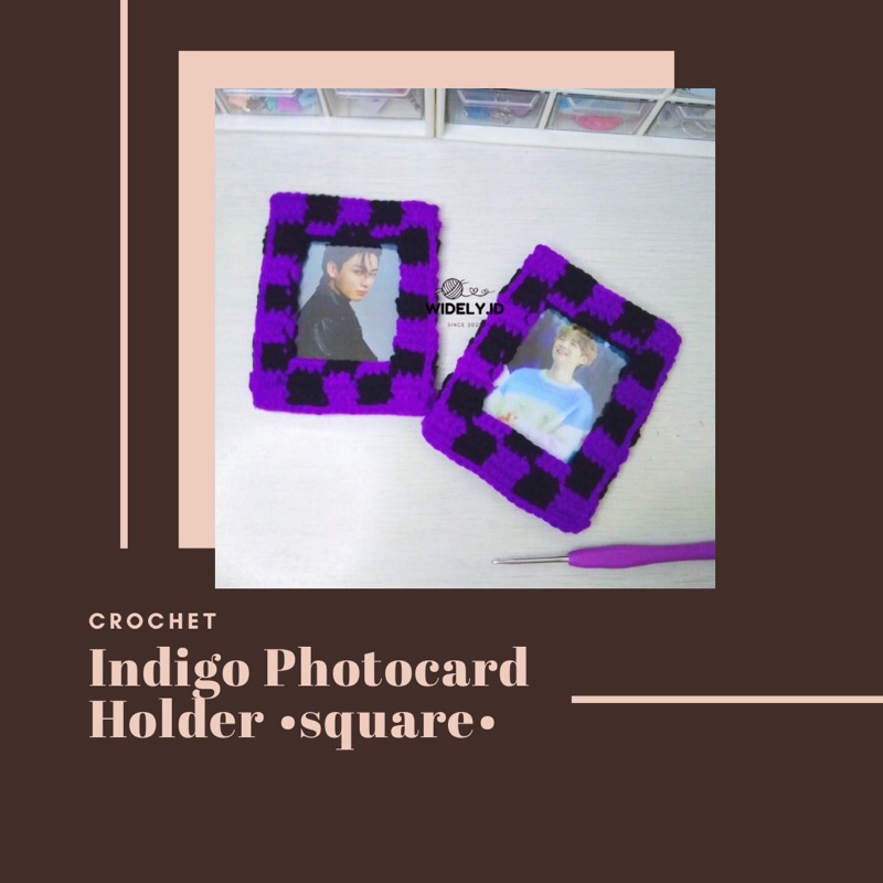 Jual CROCHET INDIGO PHOTOCARD HOLDER / TOPLOADER •SQUARE• (rajut ...