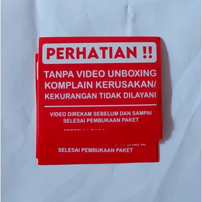 Jual STICKER VIDIO UNBOXING MERAH/STIKER UNBOXING | Shopee Indonesia