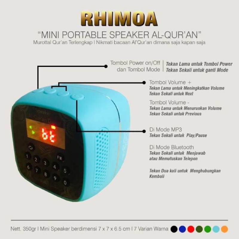 Jual PROMO SPEAKER RHIMOA ALQURAN V-600 MINI MUSIC BOX V600 CUBE NEW ...