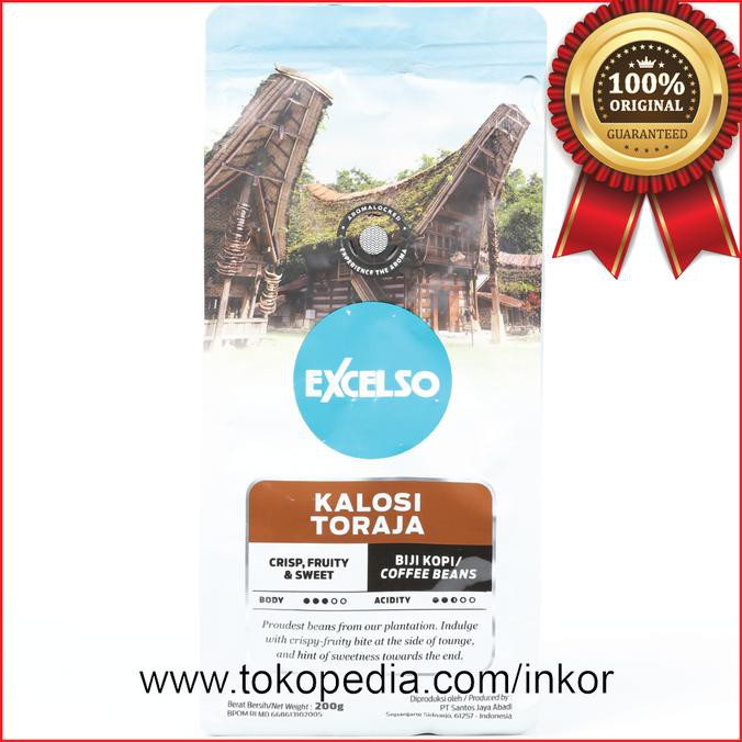 Jual EXCELSO KALOSI TORAJA BIJI KOPI COFFEE BEANS POUCH 200GR | Shopee ...