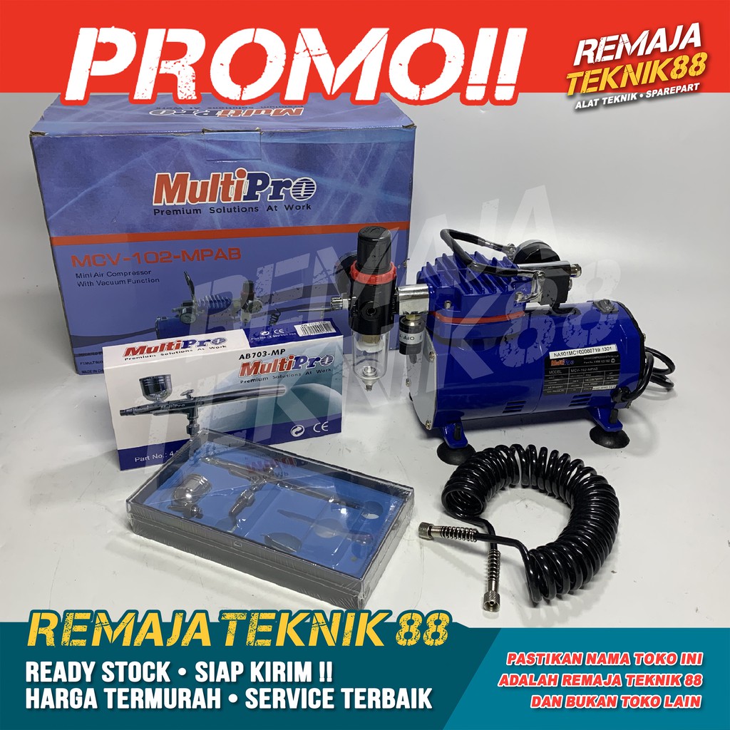 Jual KOMPRESOR ANGIN MINI / FILTER + AIRBRUSH CAT / MULTIPRO MCV-102 ...