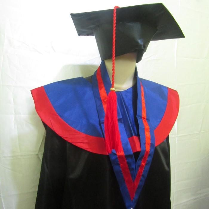Jual Clothes Baju Toga Wisuda Mahasiswa Dewasa Biru List Merah | Shopee ...