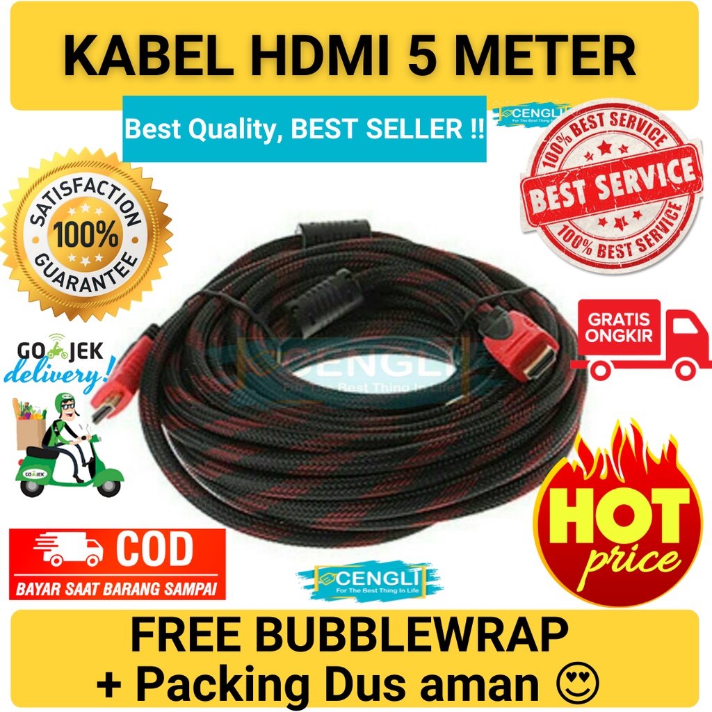 Jual Kabel HDMI 5 Meter / Kabel HDMI to HDMI 5 Meter / Kabel HDMI ...