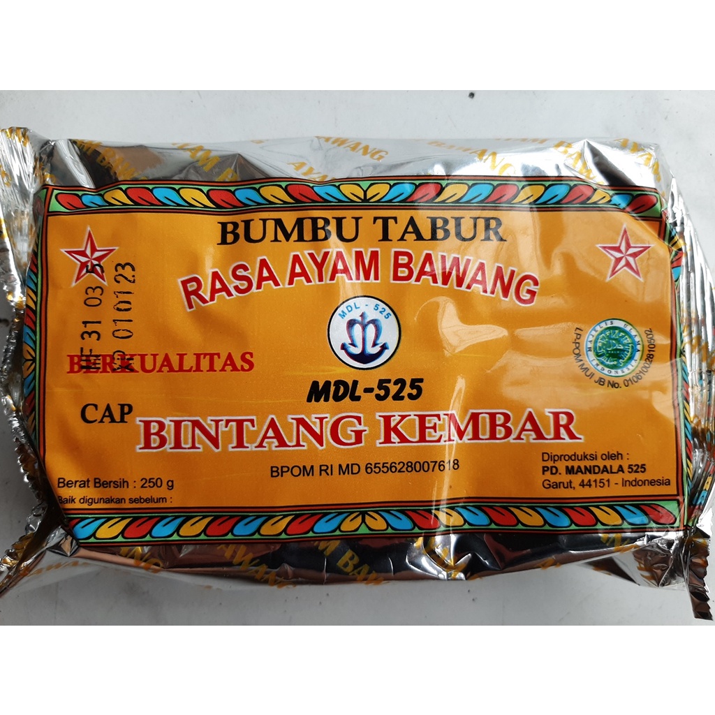 Jual Bumbu Tabur Cap Bintang Kembar Rasa Ayam Bawang Kemasan 250 Gram ...
