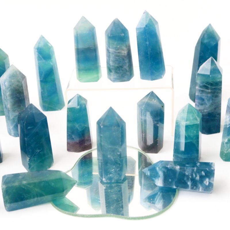 Jual Blue Fluorite Crystal Point / Biru Points Tower Crystals kristal ...